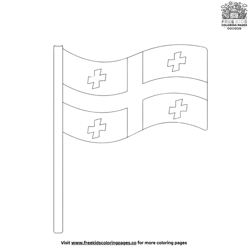 Flags With Crosses Design Coloring Pages