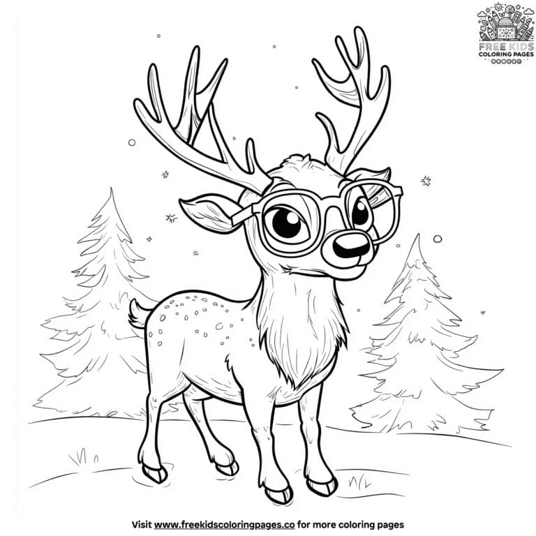 Adorable Cute Reindeer Coloring Pages