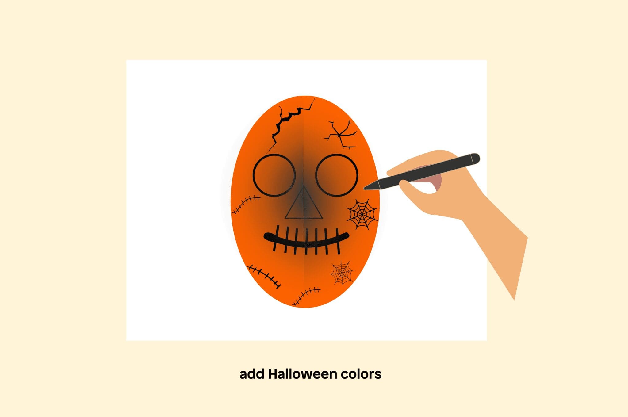 7 Simple Steps To Easy Halloween Face Drawing For Kids