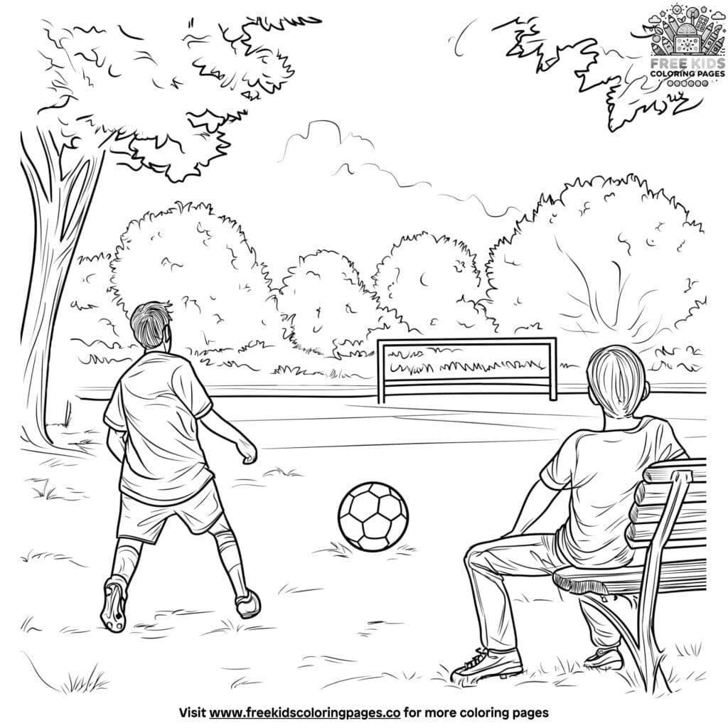 Vibrant Soccer Field Coloring Pages