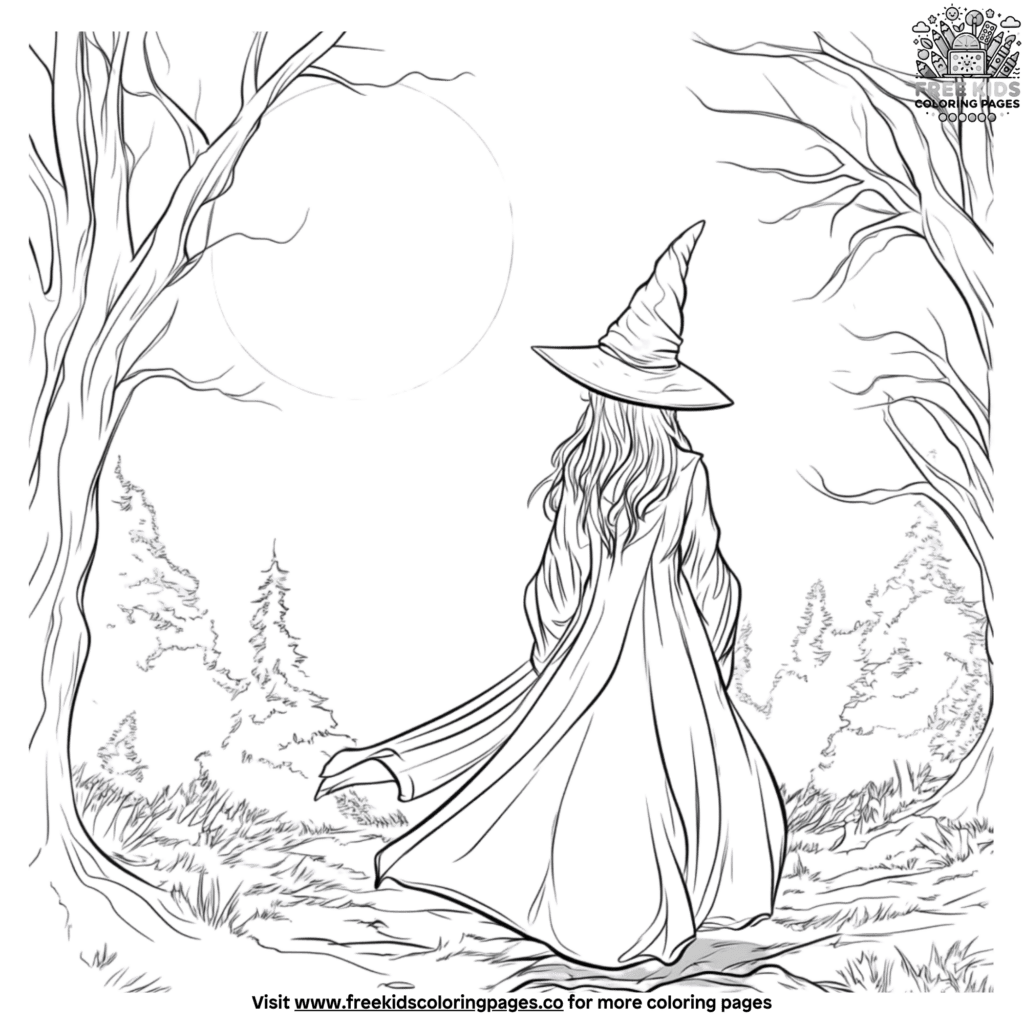 Cauldron Party Witch Coloring Pages