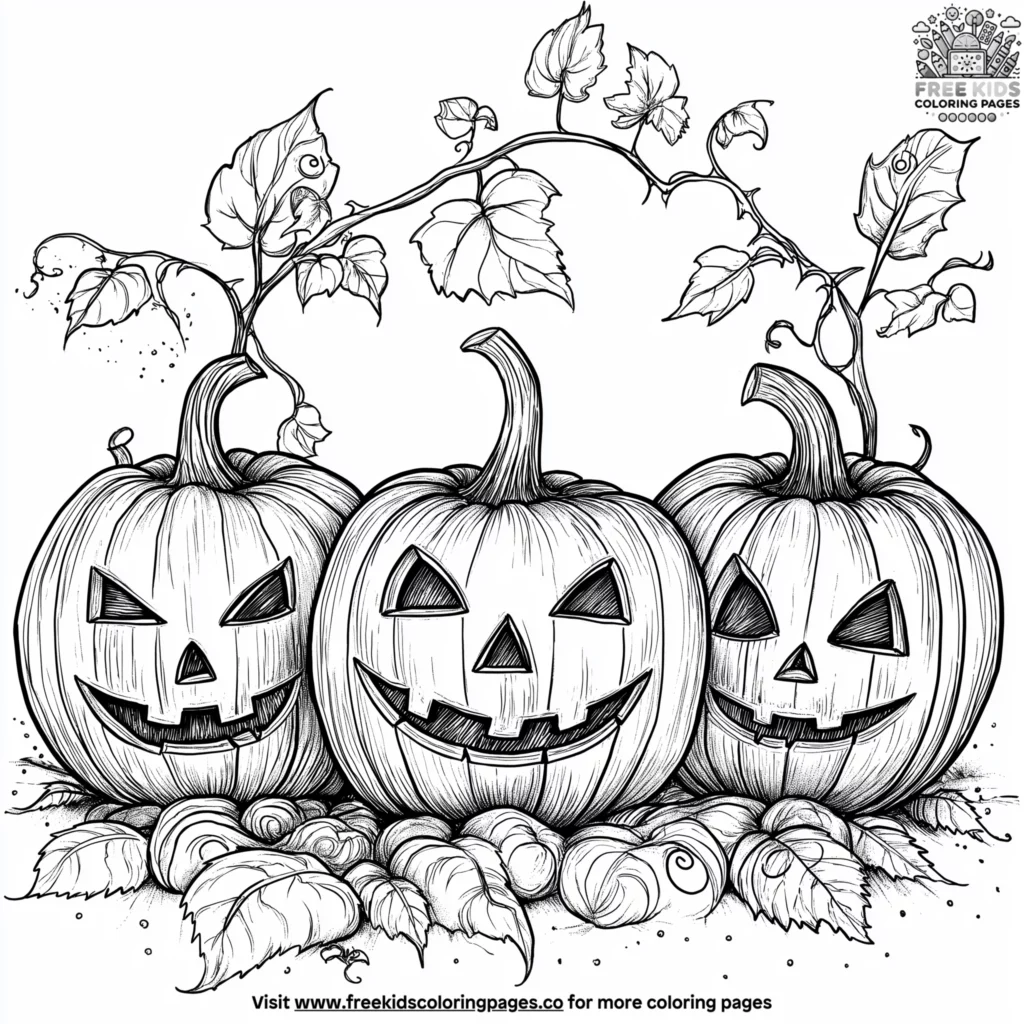 Spooky Pumpkin Party Coloring Pages