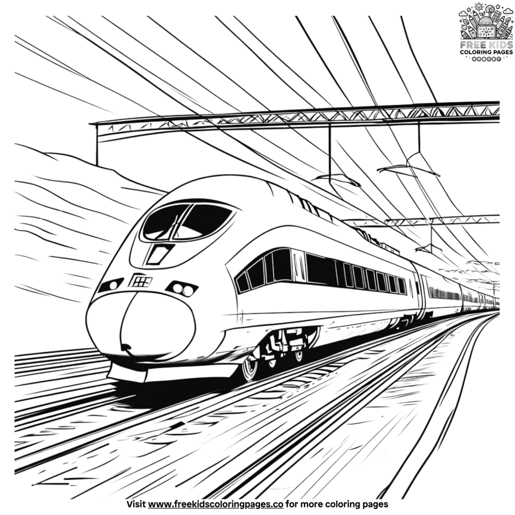 High Speed Train Coloring Pages
