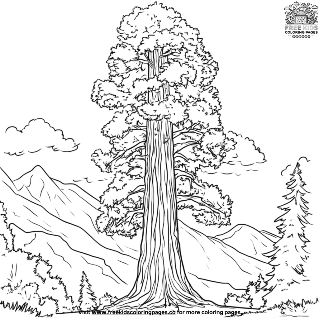 Tall Redwood Tree Coloring Pages