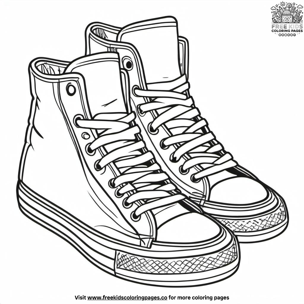 Vintage Canvas Sneaker Coloring Pages
