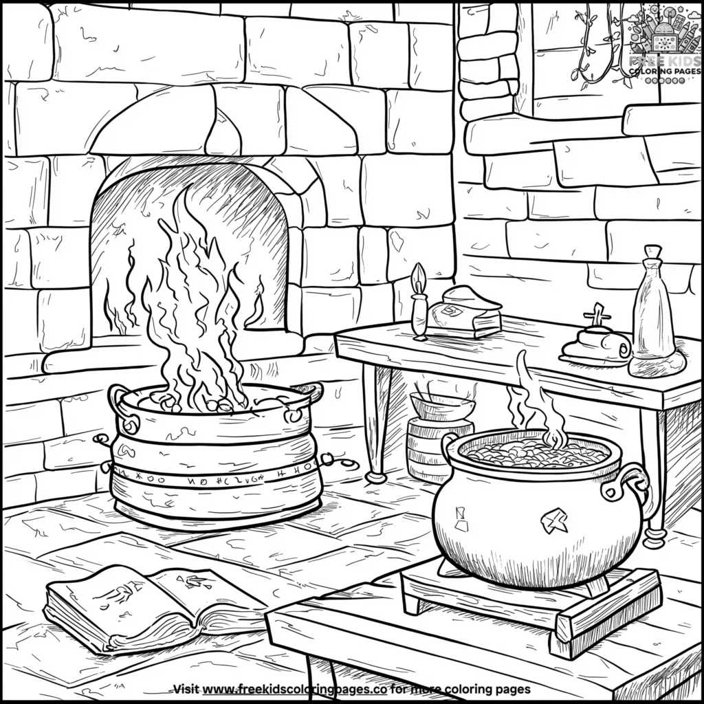 Witch's Lair Coloring Pages