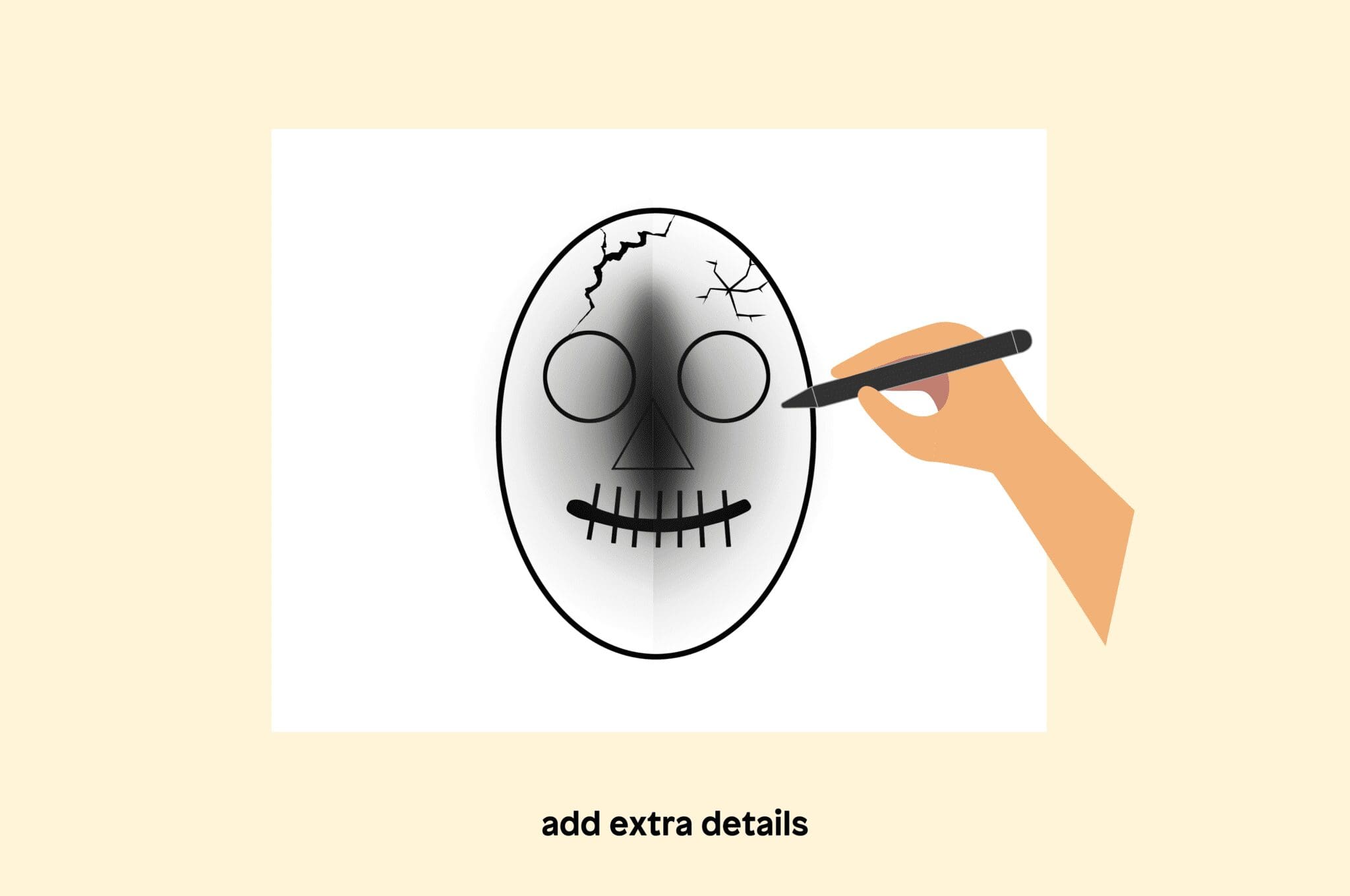 7 Simple Steps To Easy Halloween Face Drawing For Kids
