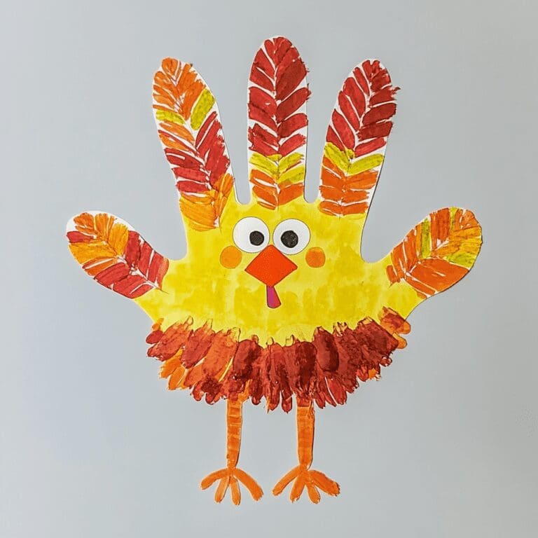 6 Fun Steps For Turkey Handprints Craft: A Thanksgiving Activity