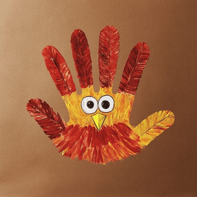 6 Fun Steps For Turkey Handprints Craft: A Thanksgiving Activity