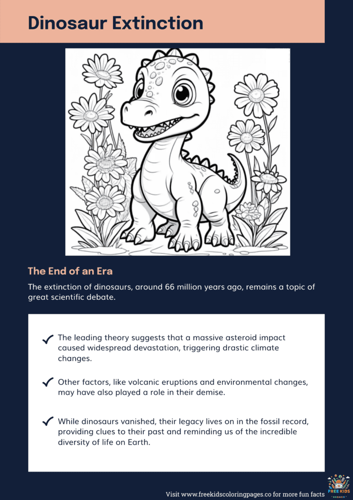 Dino-Mite Dinosaur Fun Facts Printable - Free Kids Coloring Pages