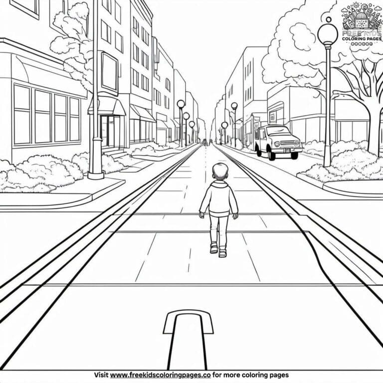 Road Safety - Free Kids Coloring Pages