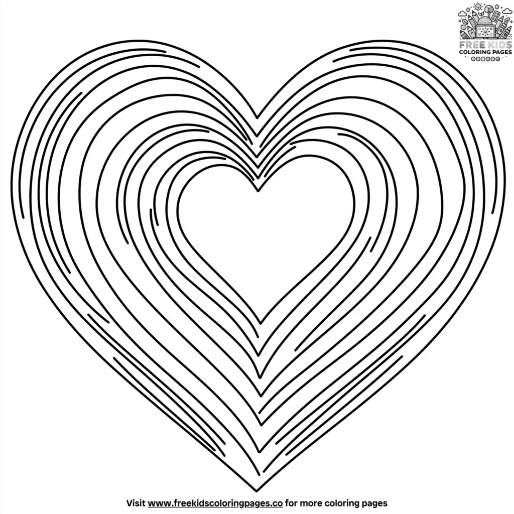 Rainbow Hearts Coloring Pages