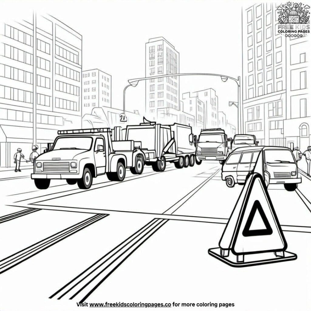 Road Safety - Free Kids Coloring Pages