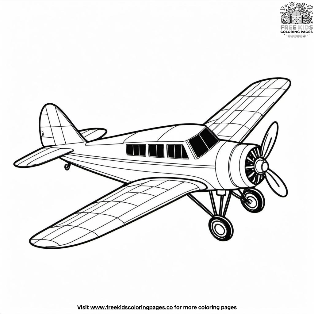 Vintage Airplane Coloring Pages