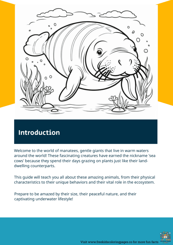 Marvelous Manatee Fun Facts Printable - Free Kids Coloring Pages