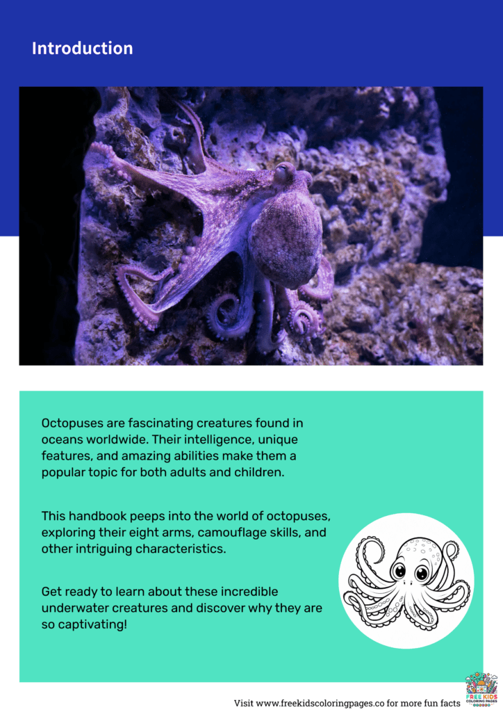 Amazing Octopus Fun Facts Printable - Free Kids Coloring Pages