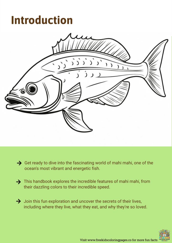 Magnificent Mahi Mahi Fun Facts Printable - Free Kids Coloring Pages