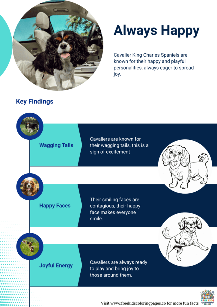 Cute Cavalier King Charles Spaniel Fun Facts Printable - Free Kids ...