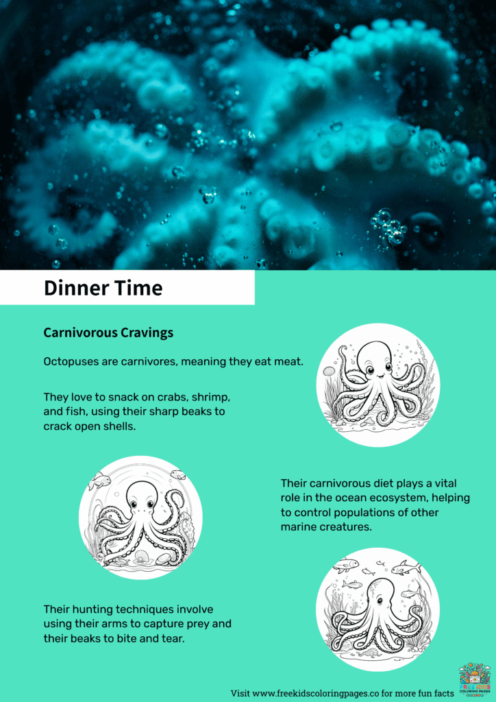 Amazing Octopus Fun Facts Printable - Free Kids Coloring Pages
