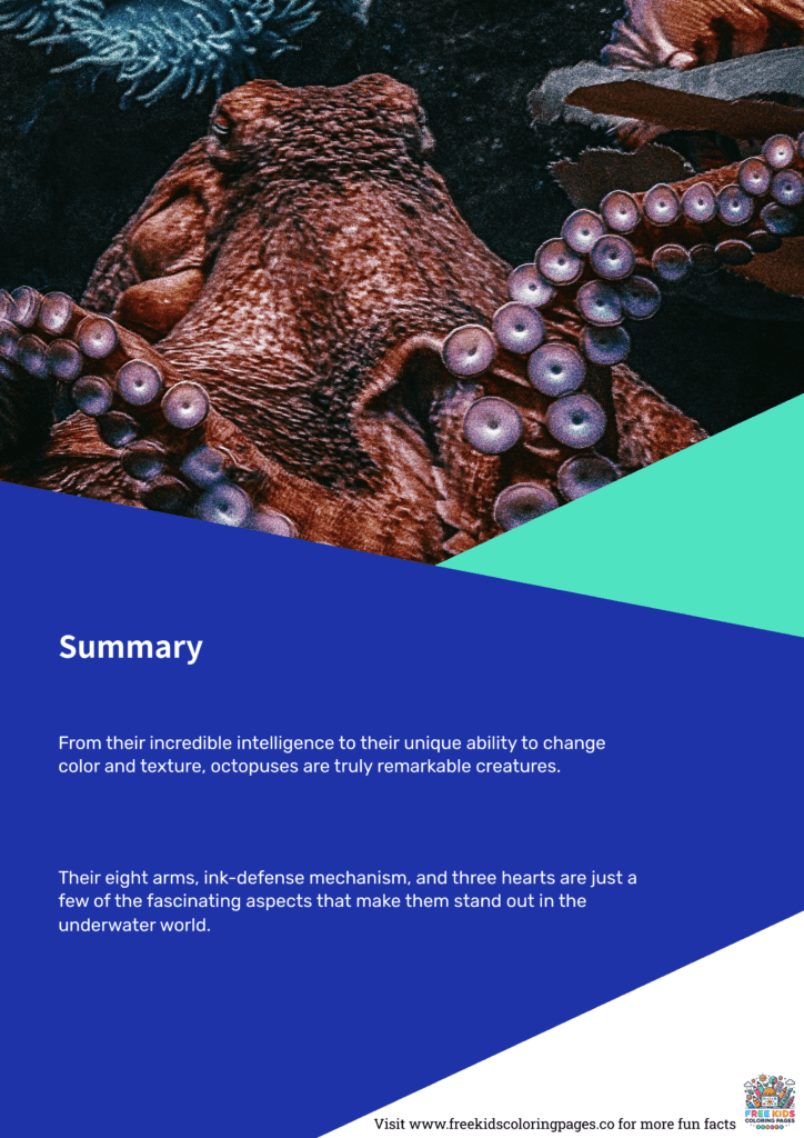 Amazing Octopus Fun Facts Printable - Free Kids Coloring Pages