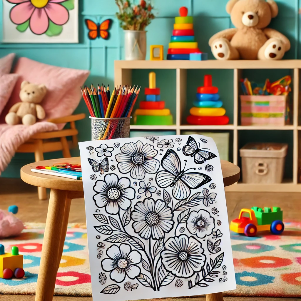 21+ Vibrant Flower And Butterfly Coloring Pages For Kids