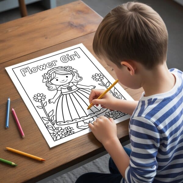 35+ Adorable Flower Girl Coloring Pages