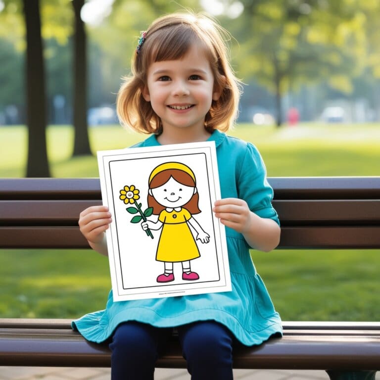 35+ Adorable Flower Girl Coloring Pages