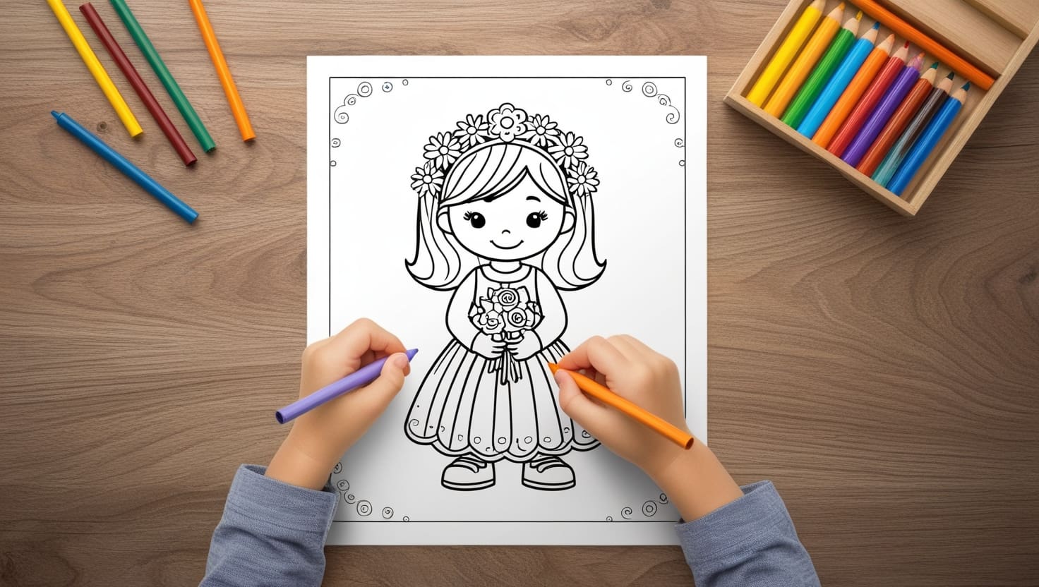 Flower Girl Coloring Pages - Free Kids Coloring Pages