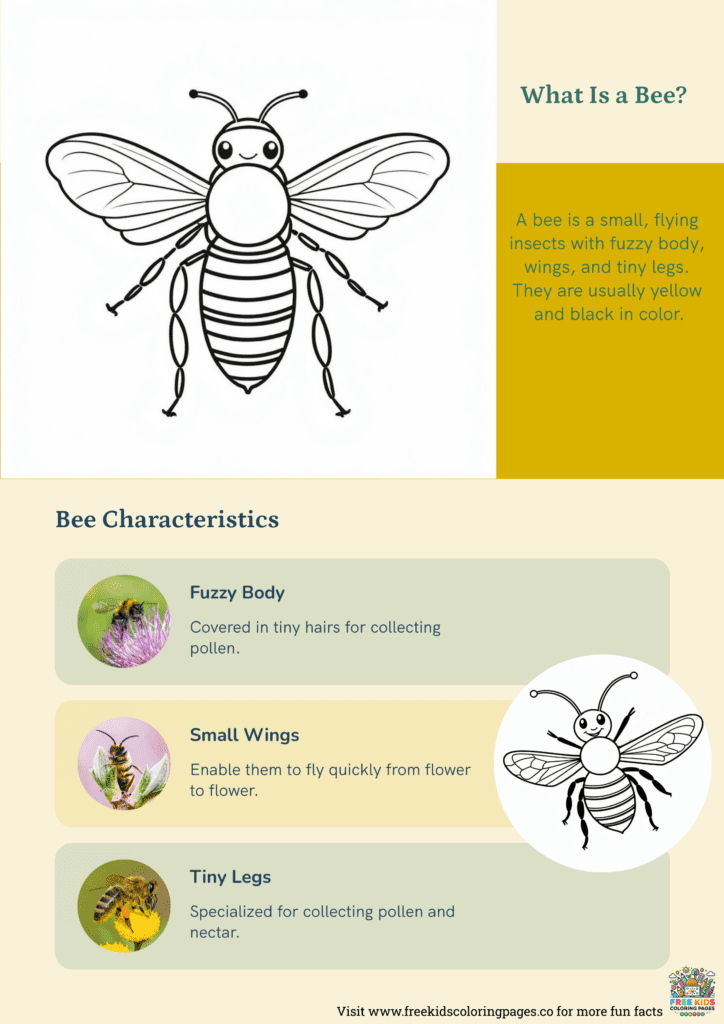 Bee Fun Facts Printable - Free Kids Coloring Pages