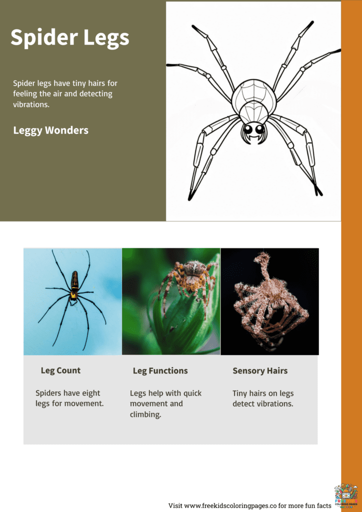 Spiders Fun Facts Printable - Free Kids Coloring Pages