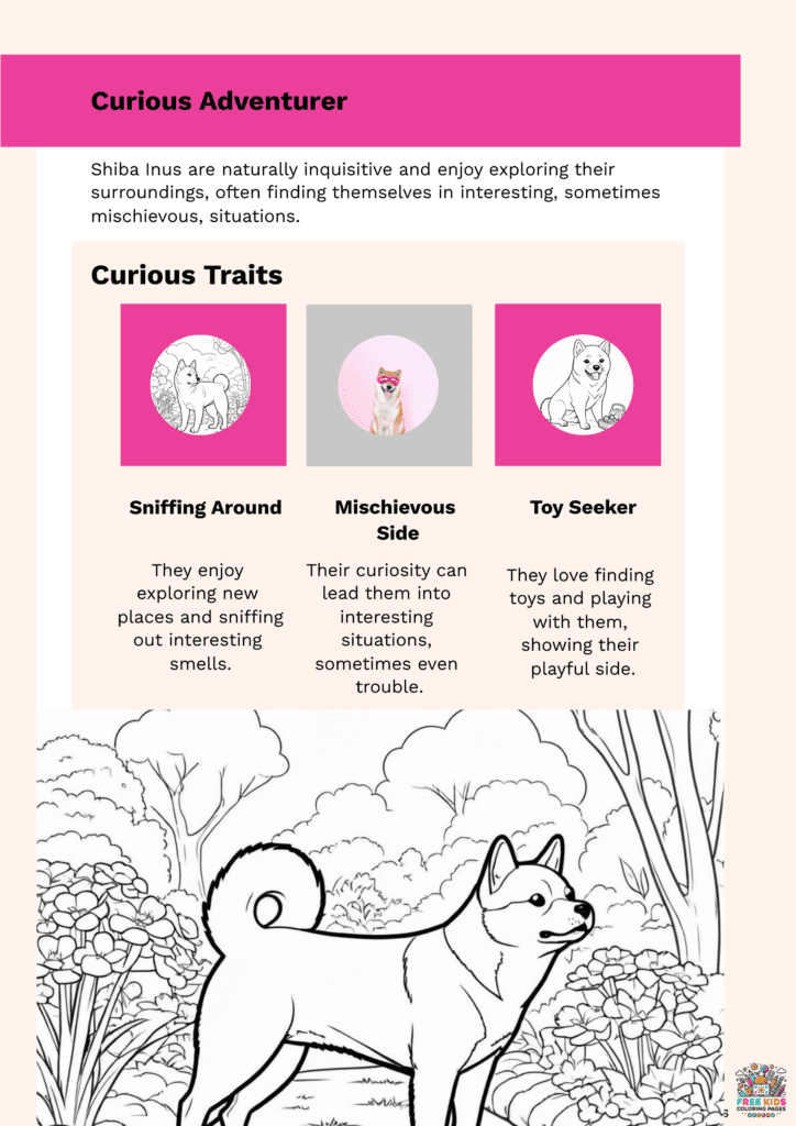 Shiba Inu Fun Facts Printable - Free Kids Coloring Pages