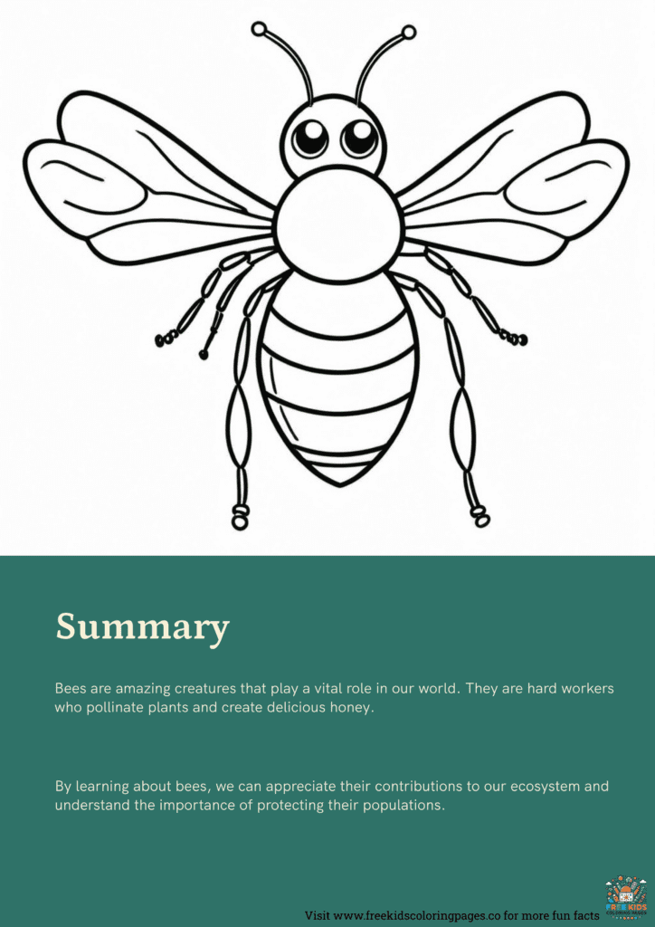 Bee Fun Facts Printable - Free Kids Coloring Pages