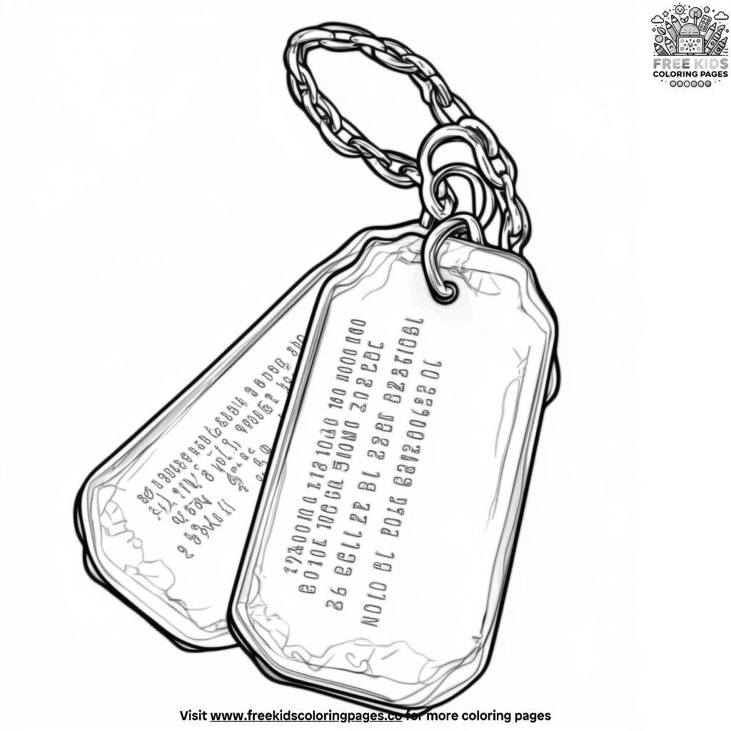Army Dog Tag Coloring Pages