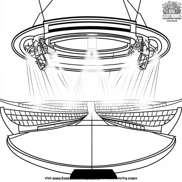 Bright Gymnastics Arena Spotlight Coloring Pages
