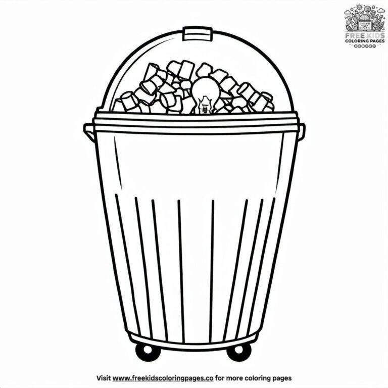 25+ Simple Garbage Coloring Pages