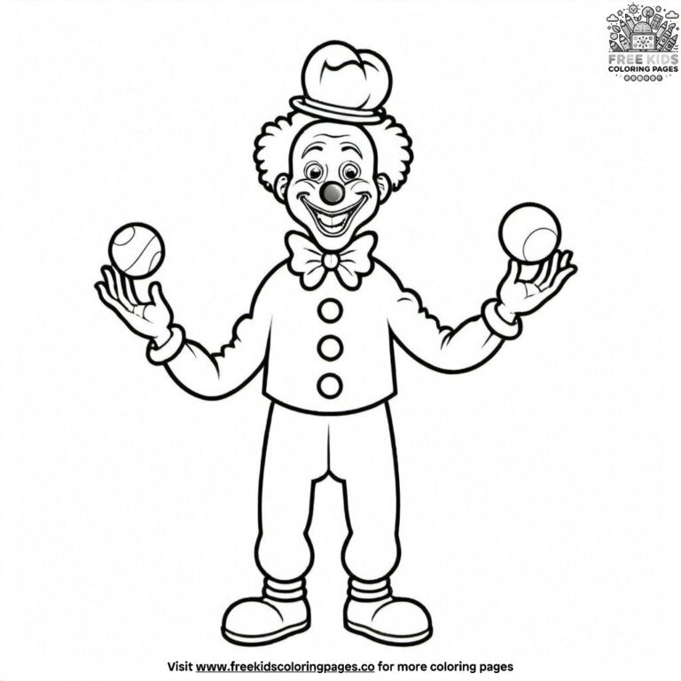 25+ Exciting Clown Coloring Pages
