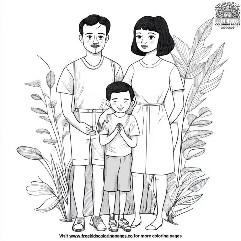 21+ Fun Family Coloring Pages