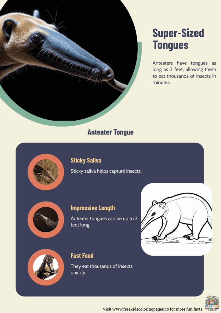 Amazing Anteater Fun Facts Printable - Free Kids Coloring Pages