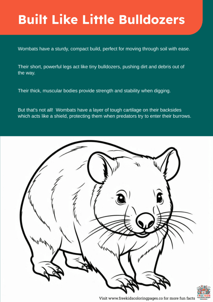Wonderful Wombat Fun Facts Printable - Free Kids Coloring Pages