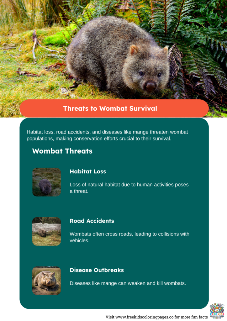 Wonderful Wombat Fun Facts Printable - Free Kids Coloring Pages