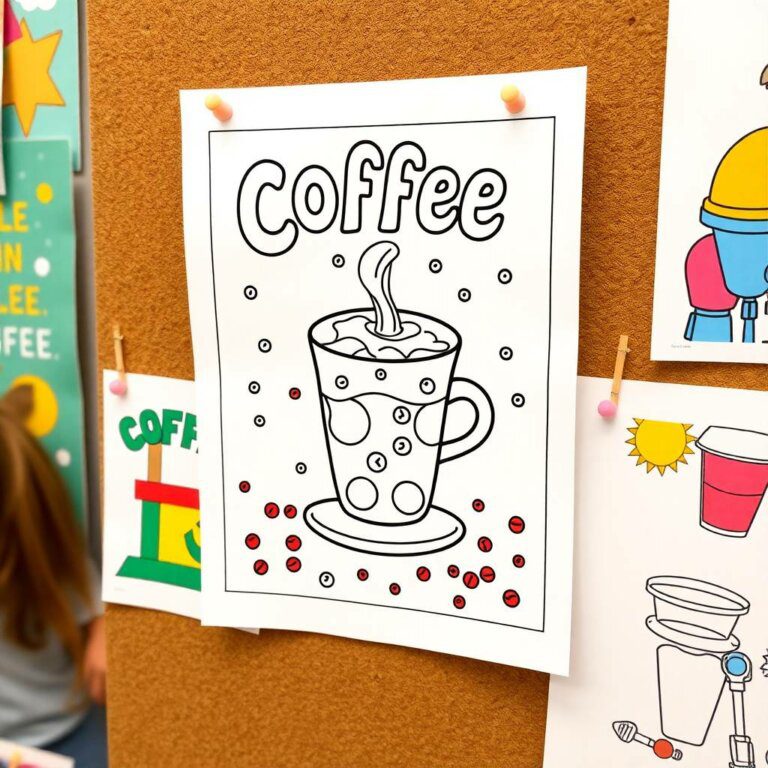 17+ Coffee Coloring Pages