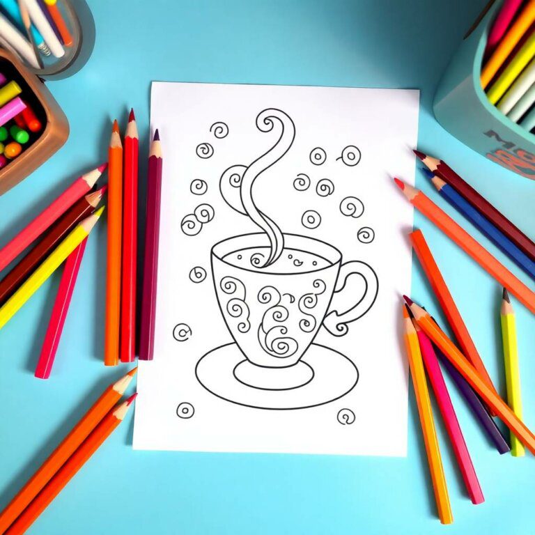 17+ Coffee Coloring Pages
