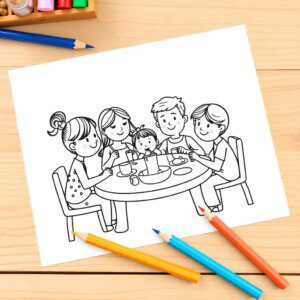 21+ Fun Family Coloring Pages