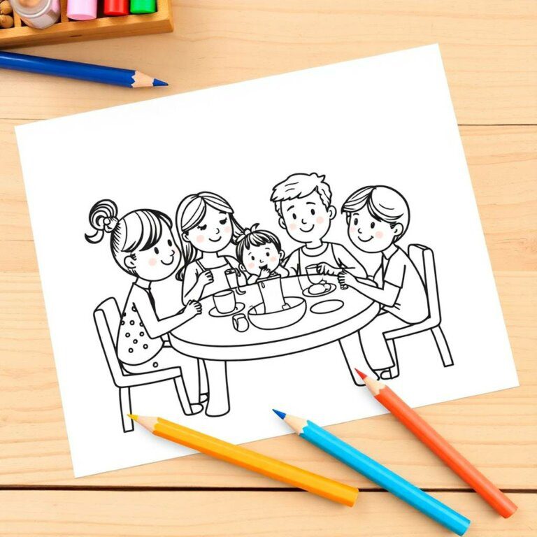 21+ Fun Family Coloring Pages