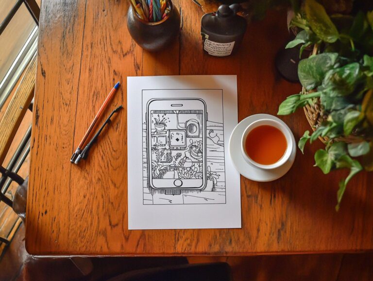 19+ Phone Coloring Pages
