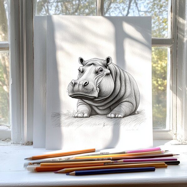 25+ Adorable Hippo Coloring Pages